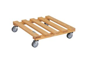 4001073538137 - Pflanzenroller Holz PALETTI Tragfähigkeit 120 kg VE 2 Stk LxB 380 x 380 mm ocker