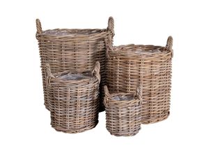 5713917006212 - Xxxl Korbset  Braun  Kunststoff  4-teilig  Rattan  Ordnen & Aufbewahren Aufbewahrungskörbe