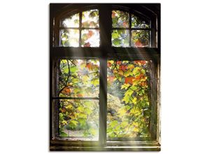 4055327242790 - Wandbild ARTLAND Altbau Bilder Gr B H 60 cm x 80 cm Leinwandbild Fenster & Türen Hochformat 1 St braun Bild Metallbild Metallbilder Bilder als Alubild Leinwandbild Wandaufkleber oder Poster in versch Größen