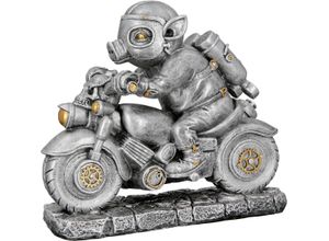 4063387372258 - Tierfigur CASABLANCA BY GILDE Skulptur Steampunk Motor-Pig Dekofiguren Gr B H T 23 cm x 21 cm x 7 cm silberfarben Tierfiguren