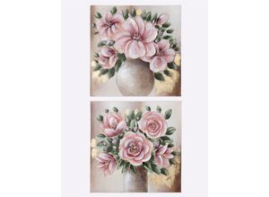 6930597950515 - Gemälde HEINE HOME rosa (rose) Bilder B H T 40cm x 40cm x 25cm B40cm H40cm T25cm