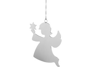 4042911413070 - Engelfigur FINK Dekohänger HOLYWORKER silber (silberfarben) B20cm H21cm Edelstahl Dekofiguren Deko-Engel Weihnachtsdeko aus Edelstahl poliert Höhe ca 21 cm