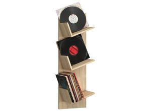 4051814356520 - Media-Regal Holz Wandregal Wandboard mit drei großen Fächer Platz für 100 Schallplatten kann auch für Bücher verwendet werden Maße H 106 x B 33 x T 26 cm - Sulda Gr 33 sonoma eiche (sägerau) B33cm H106cm T26cm Holzwerkstoff Holz Spanplatte Regale