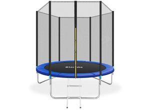 4061173077837 - Tectake - Trampolin Garfunky mit Sicherheitsnetz - Fitness Trampolin Gartentrampolin Kindertrampolin - 244 cm - schwarz blau