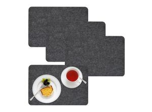 4057216038453 - - 4 Extra-Dicke Filz Tischsets 43x30x05cm Edle Platzsets Platzdeckchen Tisch-Unterlage Filzunterlage Grau - grau