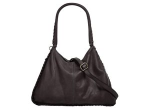 4260543051921 - Shopper SAMANTHA LOOK Damen Gr B H T 34cm x 24cm x 9cm onesize braun (dunkelbraun) Leder leicht glänzend unifarben Taschen echt Leder Made in Italy