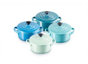 0630870272803 - LE CREUSET Mini-Cocotte 4er-Set 10cm Metallics Blau-Grün