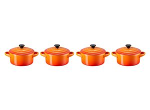 0843251107445 - LE CREUSET® Mini-Cocotte ofenrot 300 ml 4er-Set orange