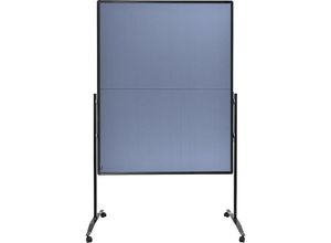 8713797091169 - PREMIUM PLUS Filz Pinnwand Magnetisch Freistehend 126 (B) x 58 (T) x 196 (H) cm Aluminium Blau Grau