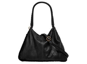 4260543051884 - Shopper SAMANTHA LOOK Damen Gr B H T 34cm x 24cm x 9cm onesize schwarz Leder leicht glänzend unifarben Taschen echt Leder Made in Italy