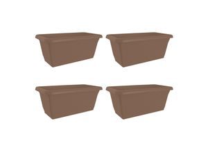 4255701930774 - Blumenkasten mit Wasserspeicher 40 cm 4er Set Taupe