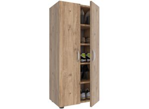 4051814420344 - Schuhschrank Holz Schuhschrank Maße H 108 x B 49 x T 30 cm Allzweckschrank 5 Fächer 2 Drehtüren ¿ Ulas Gr 49 honig eiche B49cm H108cm T30cm Obermaterial 100% Holz Wood Schränke