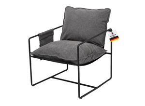 4250263743497 - Albatros Designer Vintage Sessel Breston hochwertiger Stoff Bezug in Grau sehr bequem Relaxsessel Loungesessel für Wohnzimmer Schlafzimmer oder als Fernsehsessel