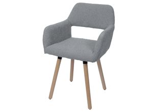 4057651732152 - Esszimmerstuhl MCW-A50 II Stuhl Küchenstuhl Polsterstuhl Holz Stoff Textil Bouclé (450g m²) MVG ~ grau