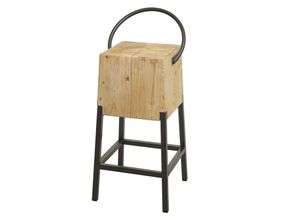 4057651604732 - Barhocker MCW-L76 Barstuhl Tresenhocker Industrial Metall Massiv-Holz MVG-zertifiziert natur