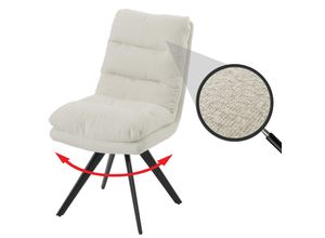 4057651662794 - Esszimmerstuhl MCW-G66 Küchenstuhl Stuhl drehbar Auto-Position Stoff Textil Bouclé MVG ~ cremeweiß