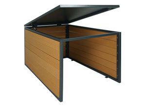 4057651620992 - XL Mähroboter-Garage mit Deckel MCW-L45 Dach Unterstand für Rasenmäher WPC Metall 43x70x90 cm ~ Eiche-Optik