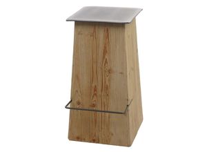 4057651604763 - Barhocker MCW-L76 Barstuhl Tresenhocker Industrial Massiv-Holz MVG-zertifiziert natur mit Metall-Optik