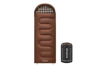 6936876820982 - KINGCAMP Deckenschlafsack Cloud 400 Winter Schlafsack Baumwolle XL Breit -15°C Farbe cappuccino Variante Zipper Rechts