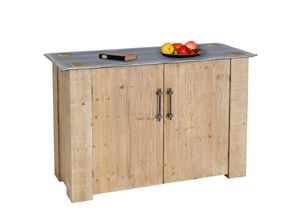 4057651606071 - Sideboard MCW-L76 Kommode Schrank Industrial Massiv-Holz MVG-zertifiziert 80x120x48cm natur mit Metall-Optik