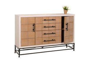 4057651815688 - Kommode MCW-N30 Schrank Sideboard Highboard mit Türen und Schublade Massiv-Holz MDF 92x140x42cm