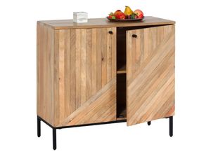 4057651624761 - Highboard MCW-L95 Kommode Schrank Sideboard Massiv-Holz Mango 86x90x43cm MVG-zertifiziert natur