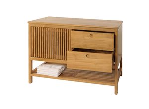 4057651820163 - Teak-Kommode MCW-M70 Sideboard Schiebetüre Schubladen hochwertiges B-Grade-Teak (Kernholz 20-30 Jahre) 81x106x55cm