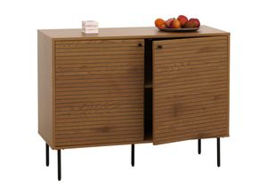 4057651709222 - Sideboard MCW-N78 Kommode Schrank Anrichte skandinavischer Stil Metall Holz Melamin MVG 86x110x40cm ~ natur