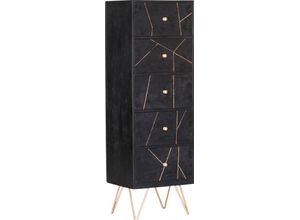 4061915067379 - Kommode GUTMANN FACTORY schwarz B50cm H153cm T43cm Massivholz Sideboards