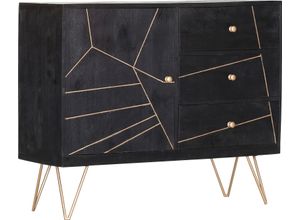 4061915067416 - Kommode GUTMANN FACTORY schwarz B105cm H88cm T43cm Massivholz Sideboards