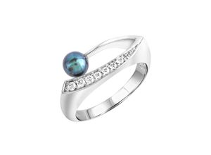 4006046381710 - Zeeme Pearls Ring 925 - Sterling Silber Süßwasserzuchtperle schwarz Glänzend (Größe 021 (661))