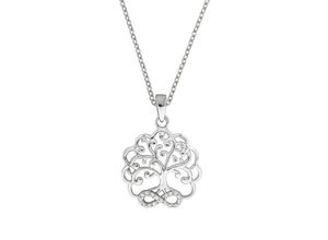 4006046337359 - Zeeme Silber Anhänger mit Kette 925 - Sterling Silber Zirkonia weiß 45cm Glänzend