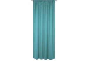 4004567507930 - Vorhang WIRTH Newbury blau (türkis) Gardinen 235cm Multifunktionsband 130cm Baumwolle Polyester nach Maß B130cm H235cm