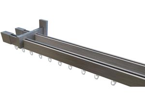 4042627467442 - Innenlaufschiene INDEKO Trend-Line Gardinenstangen Gr L 210 cm Ø 35 mm 1 St 2 läufig grau (edelstahl op) Gardinenschienen Wunschmaßlänge