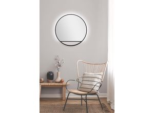 4250312114681 - Black Hole Light Spiegel rund � 60 cm � runder Wandspiegel in matt schwarz - Wandspiegel mit led - Badspiegel rund mit hochwertigen Aluminiumrahmen