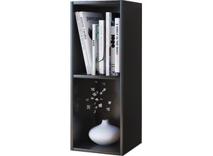 4051814400919 - Standregal Holz CD DVD Regal Aufbewahrung Maße H 72 x B 34 x T 30 cm Deko Regal Bücherregal - Mendas 2 Fächer Gr 34 schwarz B34cm H72cm T30cm Holzwerkstoff Holz Spanplatte Regale