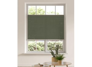 6971988699750 - Plissee MY HOME DAHRA - in Crush-Optik Gr 12 grün (dunkelgrün) B95cm H130cm Obermaterial 100% Polyester Plissees Fixmaß Bestseller mit über 5500 45-Sterne-Bewertungen Klemmträger