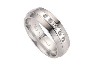 4006046125956 - Zeeme Stainless Steel Ring Edelstahl Kristall weiß Matt Glanz (Größe 064 (204))