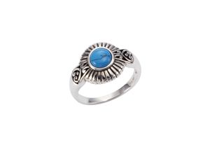 4006046298407 - Zeeme Gemstones Ring 925 - Sterling Silber Türkis türkis Glänzend (Größe 018 (570))