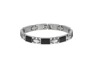 4006046344616 - Armband ZEEME Edelstahl poliert mit Carbon Armbänder Gr 205cm Edelstahl schwarz Zeeme