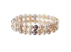 4006046176255 - Zeeme Pearls Armband 925 - Sterling Silber Perle bunt 19cm Rhodiniert