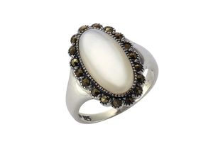 4006046222297 - Zeeme Gemstones Ring 925 - Sterling Silber Markasit schwarz Geschwärzt (Größe 058 (185))