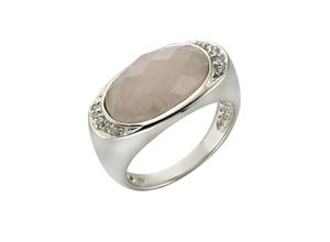 4006046222969 - Zeeme Gemstones Ring 925 - Sterling Silber Rosenquarz rosa Rhodiniert (Größe 052 (166))