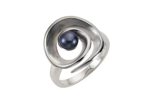 4006046173575 - Zeeme Pearls Ring 925 - Sterling Silber Perle schwarz Matt Glanz (Größe 058 (185))