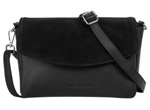 4262434232501 - Umhängetasche BRUNO BANANI Damen Gr B H T 24cm x 16cm x 9cm onesize schwarz Leder leicht glänzend unifarben Taschen echt Leder