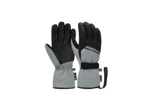 4060485337943 - Skihandschuhe REUSCH Morris GORE-TEX Damen Gr 105 grau (grau schwarz) 80% Polyester 15% Ziegenleder 5% Polyurethan mehrfarbig Klassisch Handschuhe in atmungsaktiver Qualität