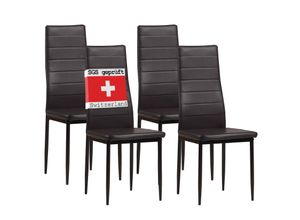 4250263732972 - Albatros Esszimmerstühle MILANO 4er Set Braun - Polsterstuhl mit Kunstleder-Bezug Modernes Stilvolles Design am Esstisch - Küchenstuhl oder Stuhl Esszimmer mit hoher Belastbarkeit 110kg