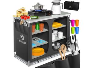 4255598351232 - KESSER® Campingschrank Campingküche mit Aluminiumgestell inklTragetasche  Kocherschrank für Camping  Campingmöbel  Outdoor