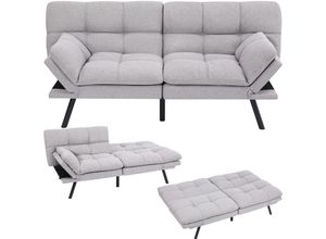 4260595756003 - Schlafsofa 3-Sitzer Schlafcouch Paul verstellbar mit Schlaffunktion in Grau - Makika