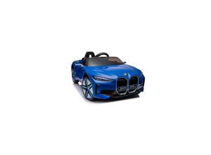 4260259877426 - ES-Toys Kinder Elektroauto BMW I4 MP3 Bluetooth EVA-Reifen Gurt bis 6 km h blau